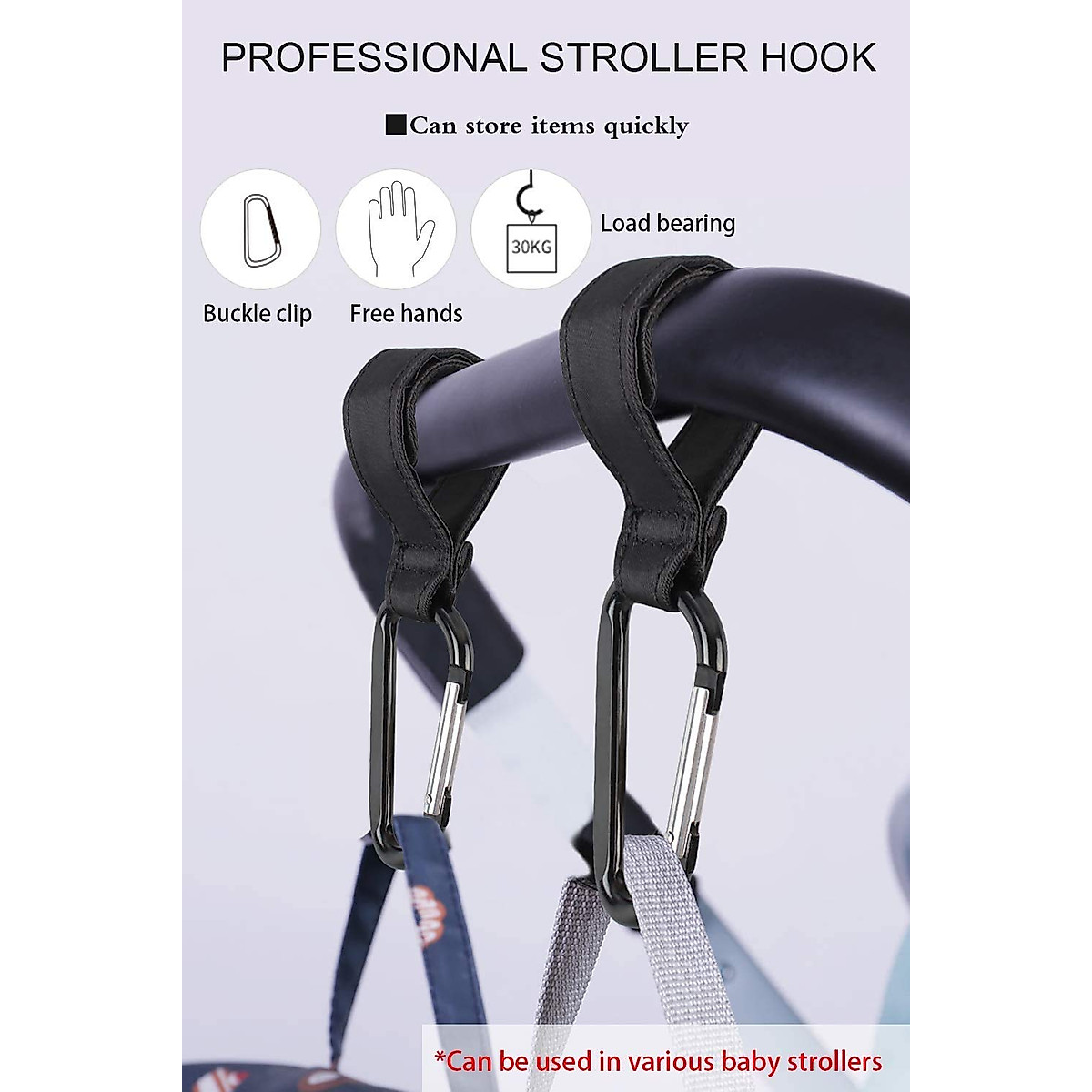 Baby Prolley Hook Portable Easy to Take Common Hook Baby Prolley Hook Convenient Hook for Hanging Bags