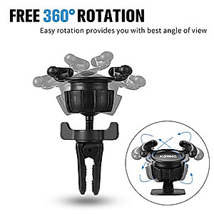 KSWNG Universal Air Vent Car Mount and Dashboard Sticker Holder 360° Rotation Clip Car Mount Phone Holder with Adjustable Switch Lock for Smartphones GPS Navigation (2 Pack, Black)