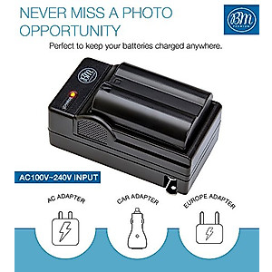 BM Premium 2 Pack of EN-EL15C High Capacity Batteries and Charger for Nikon Z5, Z6, Z6 II, Z7, Z7II D780, D850, D7500, D500, D600, D610, D750, D800, D800E, D810, D810A, D7000, D7100, D7200 Cameras