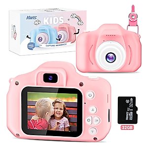 MAVREC Kids Digital Camera Toys for Boys Girls Age 3-9, 1080P HD Selfie Video Cameras for Toddler with 32GB SD Card, Best Easter Birthday Gifts for Boys Girls 3 4 5 6 7 8 9 Year Old Pink