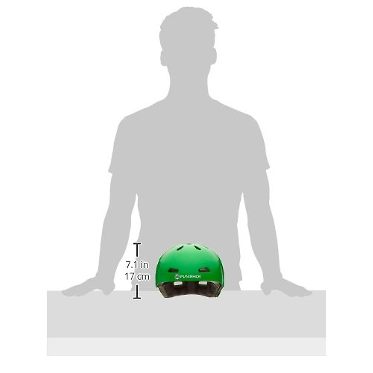 Punisher Skateboards Pro 13-Vent BMX Bike and Skateboard Helmet, Bright Neon Lime Green, Youth/Teen 9+, medium (9283)