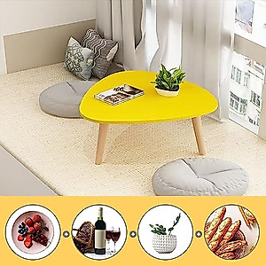ZXWCYJ Small Triangles Coffee Table for Small Space Mid Century Modern Coffee Table for Living Room Center Table Minimalist Display Coffe Table,Suitable for Living Room, Bedroom,Yellow