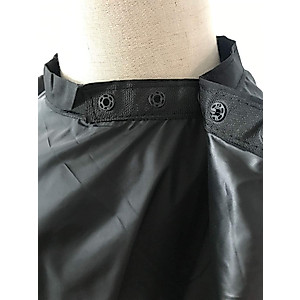 VETUZA Professional Barber Cape, Salon Cape with Snap Closure for Hair Cutting, Black 59" x 51"