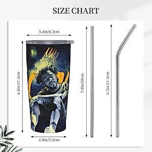 Kiserjens J. Music Cole Stainless Steel Insulated Tumbler Vacuum Water Bottle Travel Cup Coffee Mug With Straw,Lid and Brush 20 oz