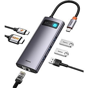 Baseus 6-in-1 USB C Hub, Type C Hub to 4K/30Hz HDMI Adapter with 100W Power Delivery