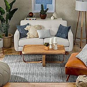 Well Woven Keller Blue Vintage Stripes Pattern Area Rug 8x11 (7'10" x 10'6")