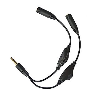 LOTOS 3.5mm Male Stereo to Double Female Audio Headphone Splitter Cable with Dual Volume Control Splitter Suit for All Earphone Headphone