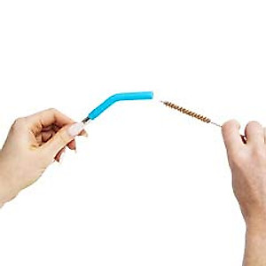 F'IL 4 Stainless Steel Straws With Silicone Flex Tips And A Cleaning Brush