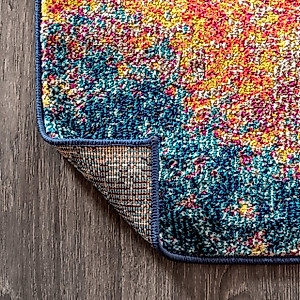 JONATHAN Y CTP107A-8 Contemporary POP Modern Abstract Cream/Blue 8 ft. x 10 ft. Area Rug Contemporary, Transitional, Bohemian, Perfect for Home, Living Room, Kitchen, Bedroom