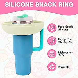 YUBIRD Snack Ring for Stanley Cup, Snack Tray for Stanley Cup 40 Oz, Silicone Snack Bowl Compatible with Stanley 40 Oz, Snack Holder for Stanley Cup (Cream White)