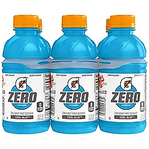 Gatorade G Zero Thirst Quencher, Cool Blue, 12oz Bottles (6 Pack)