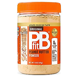 PBfit All-Natural Peanut Butter Powder, Peanut Butter Powder from Real Roasted Pressed Peanuts, 8g of Protein 8% DV (15 oz.)