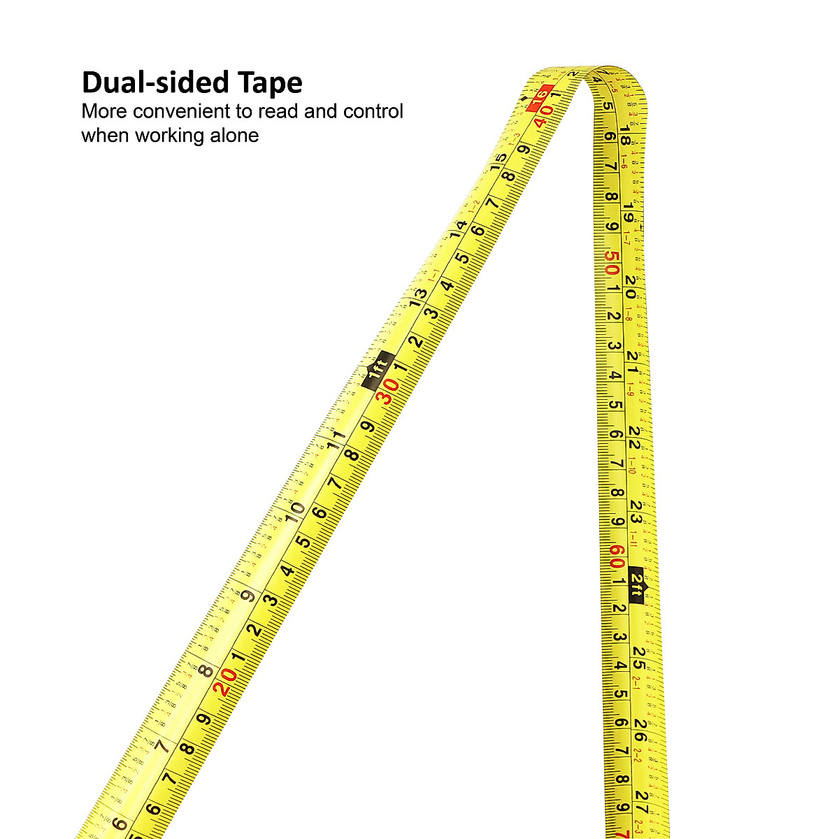 MulWark 26ft Measuring Tape Measure by Imperial Inch Metric Scale with Both-Side Metal Blade,Magnetic Tip Hook and Shock Absorbent Case-for Construction,Contractor,Carpenter,Architect,Woodworking