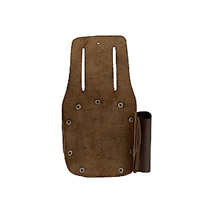 Hide & Drink, Tape & Knife Holder, Marking and Measuring Pouch, Tool Case, Screwdriver Holster, Pocket Belt Pouch, Full Grain Leather, Handmade (Bourbon Brown)