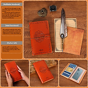 Aifeiter Feather Pen Ink Set,Includes Quill Pen,Notebook,Ink,5 Replaceable Nibs,Pen Holder,Cup,Seal Stamp,Spoon,Wax Bead,White Wax,Envelope & Letter Paper Etc.Feather Calligraphy Pen Set-Grey