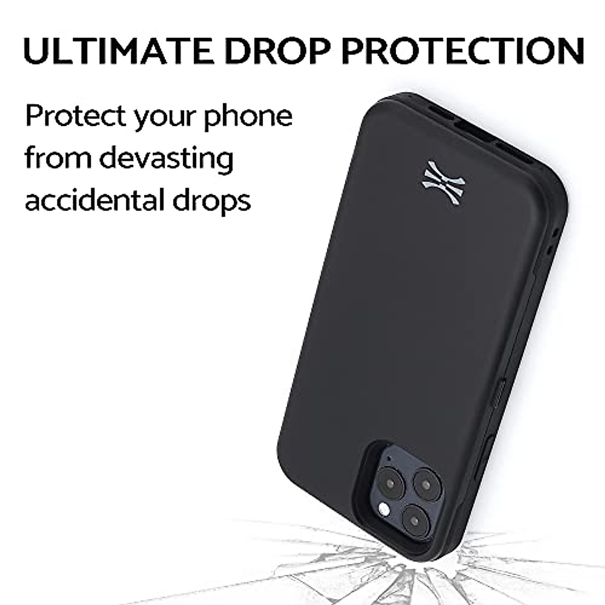 TORU CX PRO Case for iPhone 12/12 Pro, with Card Holder | Slim Protective Shockproof Cover with Hidden Credit Cards Wallet Flip Slot Compartment Kickstand | Include Mirror and Wrist Strap - Black