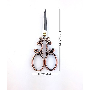 yueton Vintage European Style Needlework Embroidery Scissors (Copper)