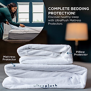UltraBlock Ultra Plush Premium Waterproof Pillow Protector - Zippered Body Pillow Case Cover - Super Soft and Quiet Feather Proof Encasement (Body Size 20 inches x 54 inches)