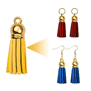Tassels for Keychains Faux Suede Tassel for DIY Jewelry Making 60 Pcs Leather Keychain Charms Bulk & 60 Pcs Jump Rings Key Chain Rings Bulk for Cellphone Straps Pendants Crafts