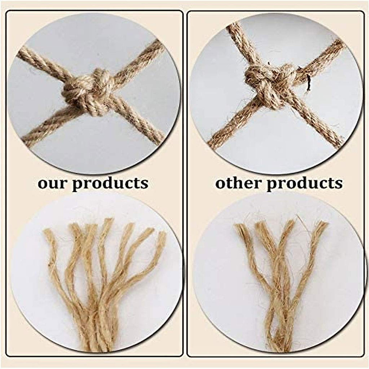 RZM Wall Decor Rope Net, Climbing Net for Kids Stair Balcony Railing Safety Net Hammock Fence Net Cargo Tree House Climb Nets Playground Children Swing Child Safety Netting for Balcony