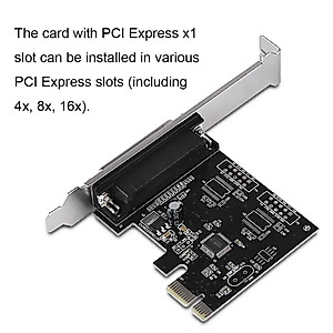 PCIE to DB25 LPT Parallel Port Expansion Card with Low Bracket, PCI Parallel Port Converter Adapter Controller for Printers, Programmers, Scanners, Support DOS, 8/7 /