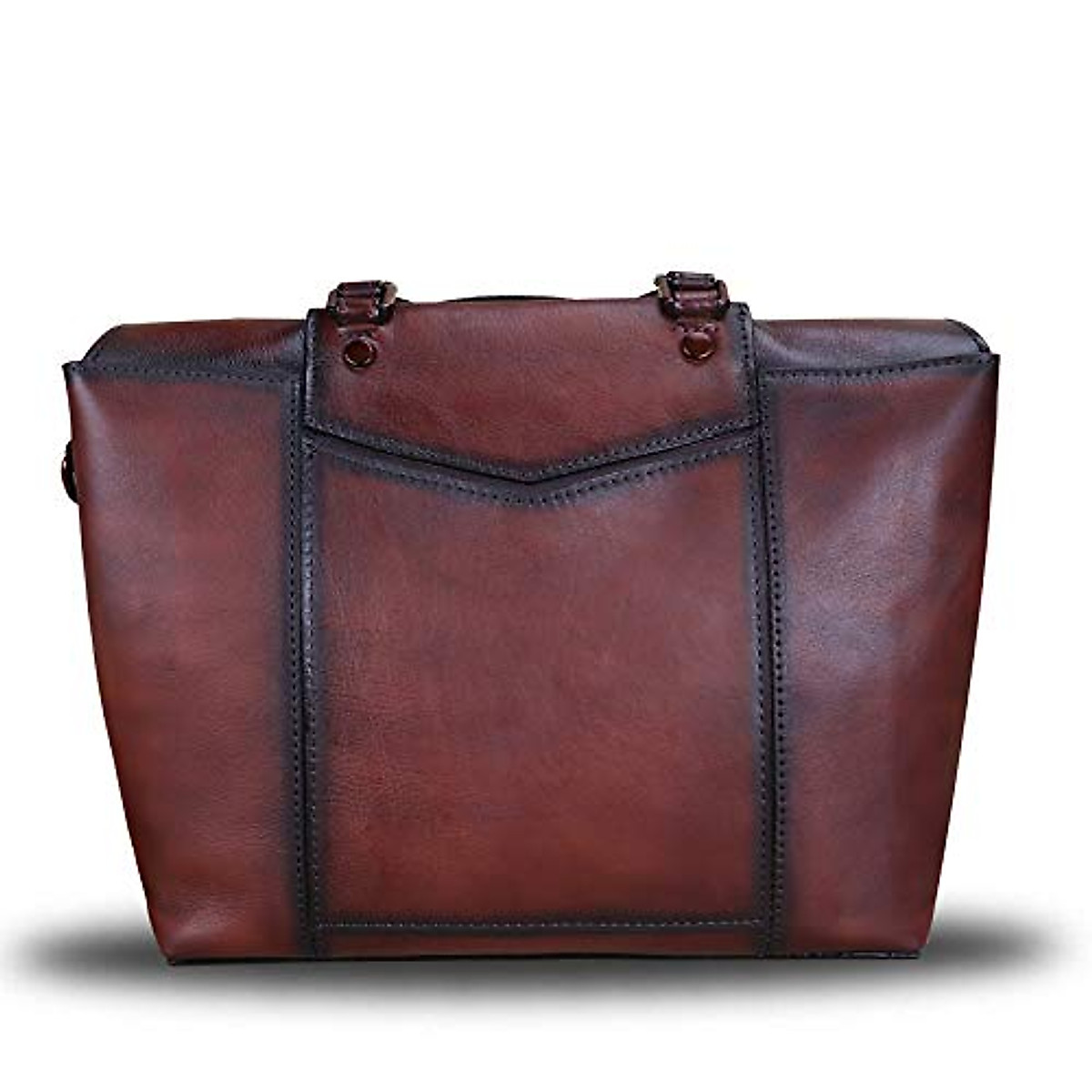 Genuine Leather Satchel Purses Handbags for Women Large Capacity Shoulder Bags Lady Work Top Handle Crossbody Bags (Coffee)