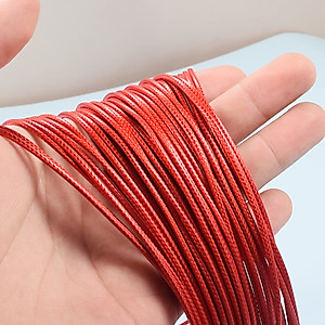 Yuhuan Necklace Women Fashion Bib Choker 36 Layers Wax Line Collar Statement Jewelry (Red)