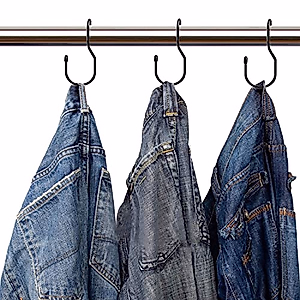 Purse Hanger for Closet, Unique Twist Design Bag Hanger Purse Hooks, Large Size Closet Rod Hooks for Hanging Bags, Purses, Handbags, Belts, Scarves, Hats,Clothes, Pans and Pots (12 Pack Black)