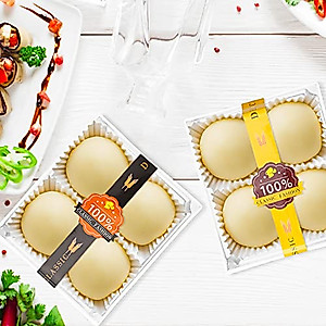 Mini Cake Box,50 Pcs 4.5 Inch Clear Plastic Mini Cupcake Box Muffins Box Cookies Dome Box Mooncake Box Small Single Muffin Dessert Containers Holder Wedding Birthday Gift Box - Bonus 50 Pcs Stickers (White)