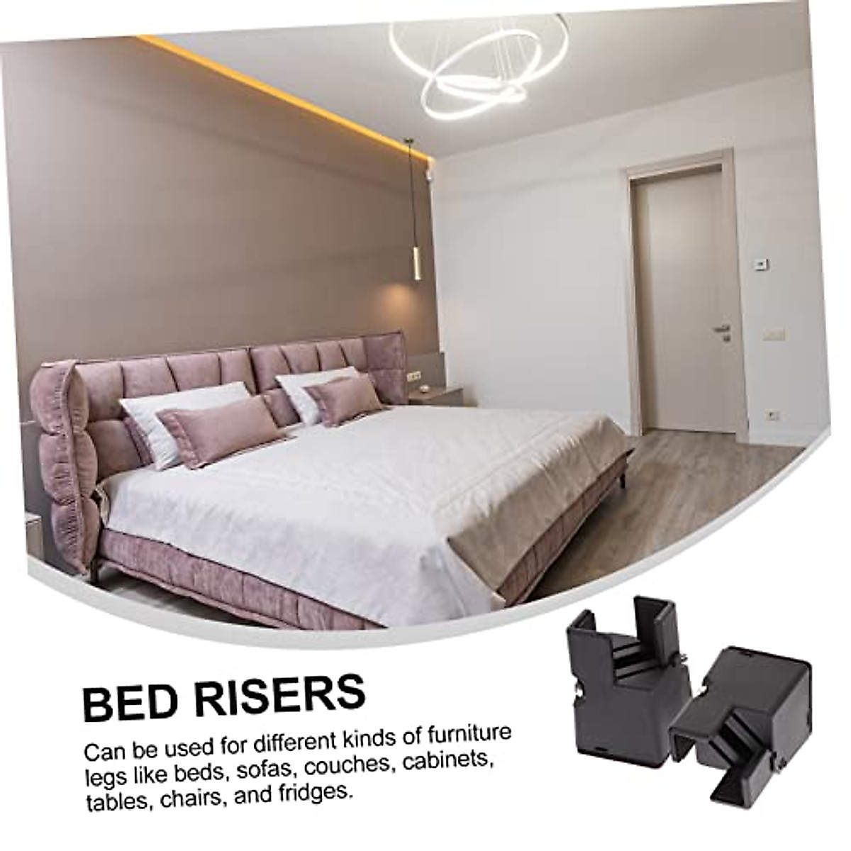 SEWOART 2pcs Desktop Desk Heavy Duty Bed Risers Adjustable Bed Risers Desk Extender Bed Risers 2 Inch Desk Risers Furniture Riser Table Risers Table Leg Risers Lift Platform Bed Bedstead