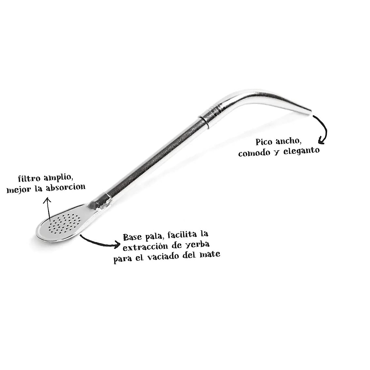 Mate Argentino Imperial Premium Leather Wrapped Handmade Engraving With Alpaca Yerba Mate Gourd (Mate cup) with Bombilla de Alpaca (Alpaca Yerba Mate straw) (Black)