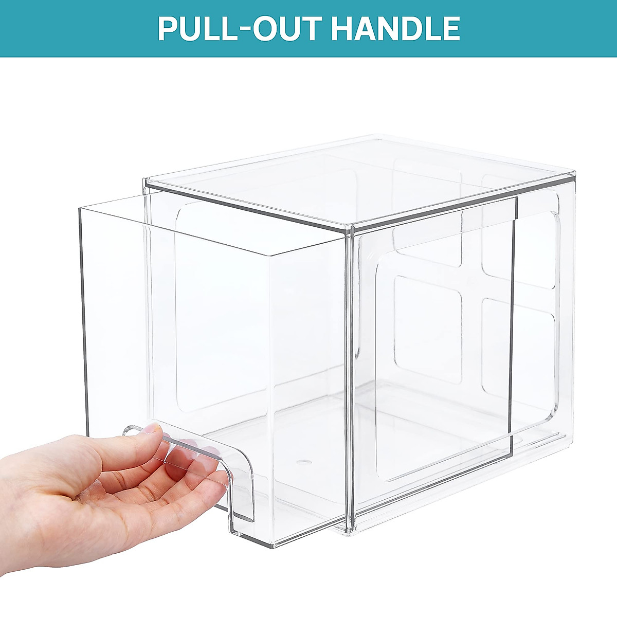 Vtopmart 4Pack Stackable Storage Drawers and 6Pack Clear Storage Bins with Lids