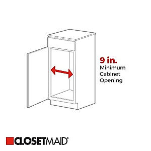 ClosetMaid 32105 Premium Wide 3-Tier Compact Kitchen Cabinet Pull-Out Basket, 8.75-Inch