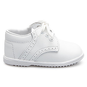 OLIVIA KOO Baby Boys Infant to Toddler Oxford Christening Shoes White 1