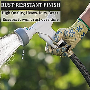 DBR Tech Heavy Duty Brass Shut Off Valve, Garden Connector Attachment with Rubber Washers for Outdoor Lawn and Gardening Hoses, Leak Resistant Threading, 3/4 Inch