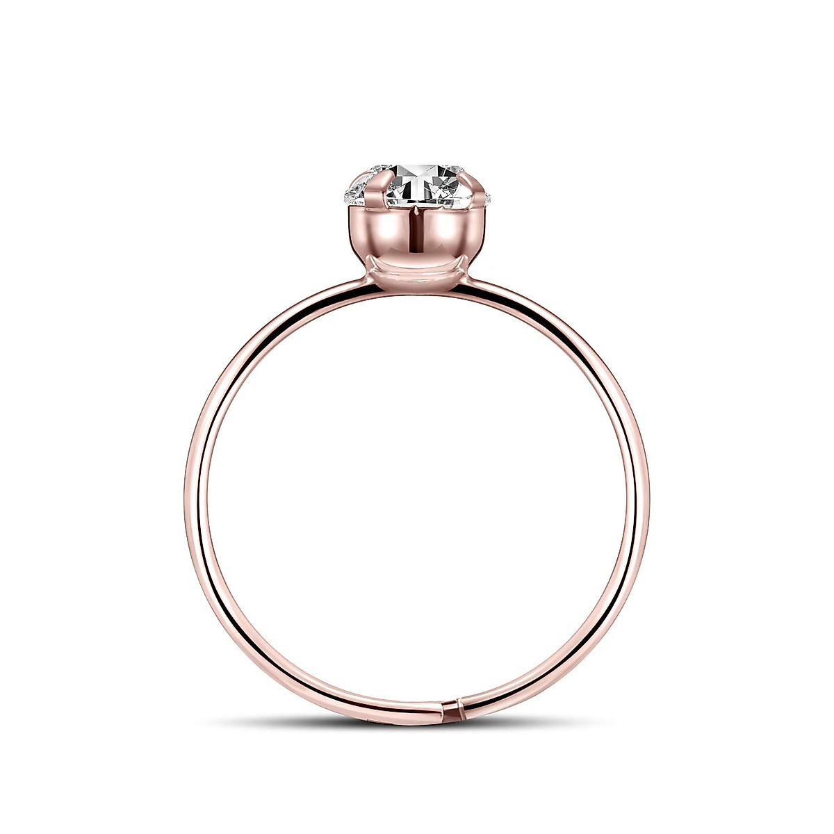 Topoox 60 Pack Rose Gold Diamond Engagement Rings for Bridal Shower Party Game Wedding Table Decorations