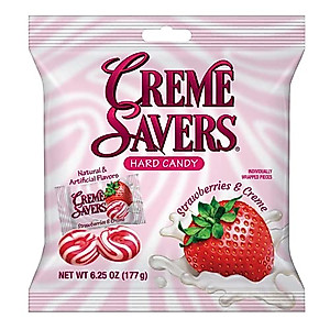 Creme Savers Strawberries and Creme Hard Candy | The Taste of Fresh Strawberries Swirled in Rich Cream | The Original Classic Brought To You By Iconic Candy | 6.25oz Bag