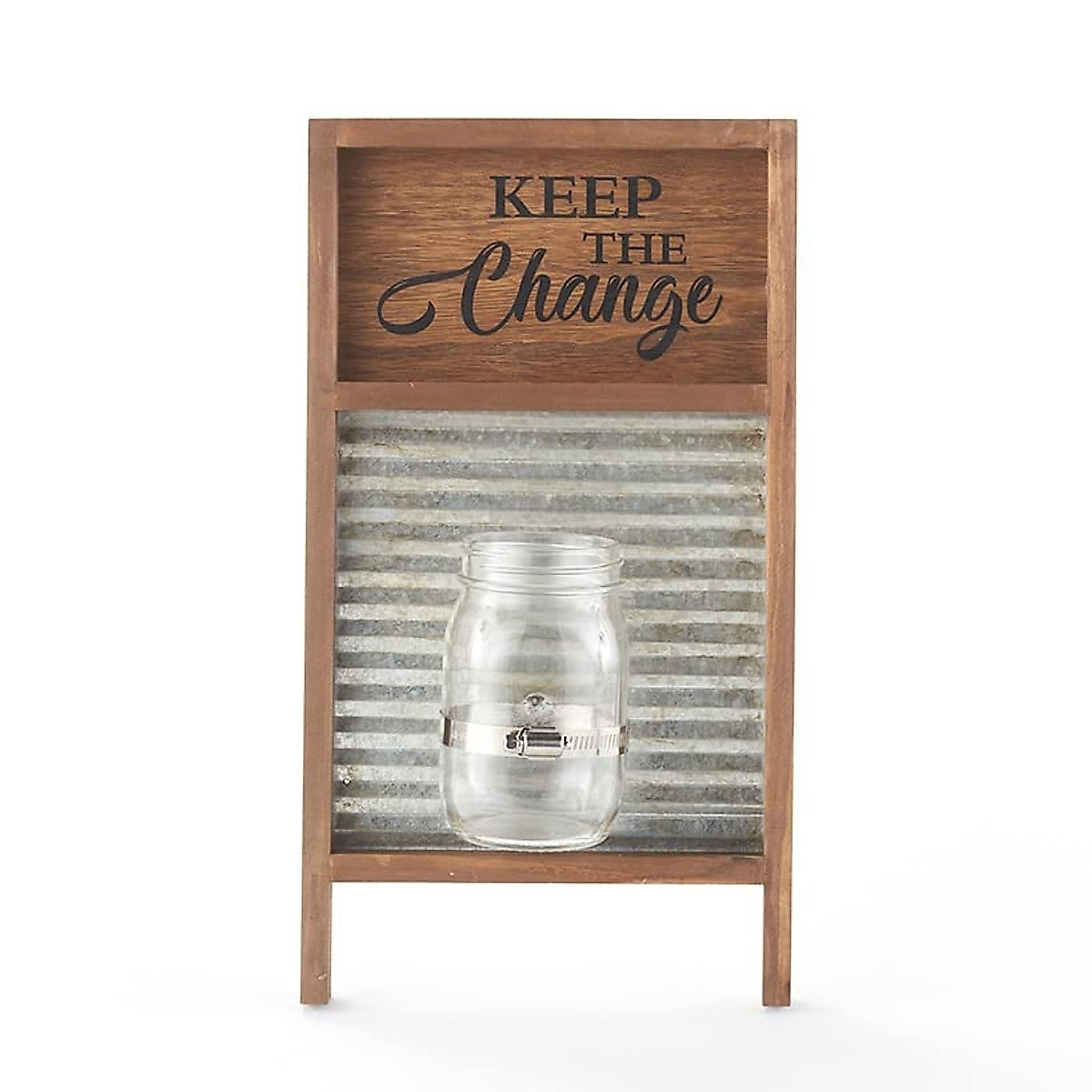 Keep the Change Jar with Washboard Background - Kitchen Wall Accent
