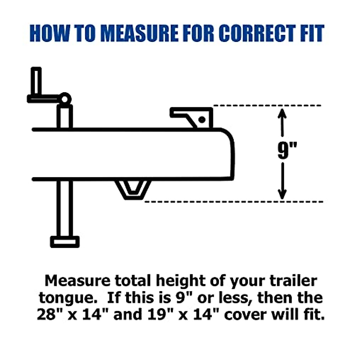 Trailer Tongue Cover - 28" x 14" - Protection from Ice, Snow, Rain - Trailer Lock Cover