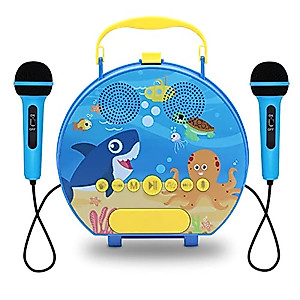 Kids Karaoke Machine for Girls Boys with 2 Microphones Toddler Singing Toys Children Karaoke Singing Machine Recording Voice Changing Speaker for Party Christmas Birthday Gift