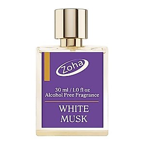 Zoha White Musk Oil Perfume for Women & Men, Roll On Perfume Oil and Musk Perfume Spray, Alcohol Free Skin Moisturizing Musk Oil Perfume