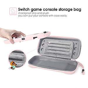 Smatree Hard Shell Carry Case for Nintendo Switch with 10 Game Cartridges, Protective storage Case for Travel（Pink）