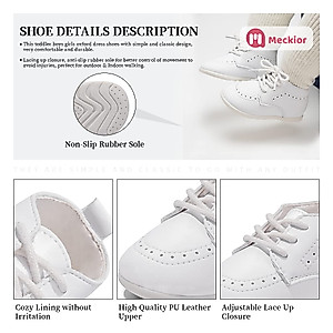 Meckior Infant Baby Boys Girls Classic PU Leather Wedding Loafers Brogue Toddler Oxford Dress Shoes First Steps Walking Flat Lazy Crib Shoe