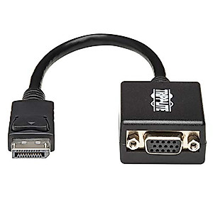 Tripp Lite DisplayPort to VGA Video Adapter, DP to VGA Video Converter, Active Display Adapter (M/F), 6 in. (P134-06N-VGA), Black
