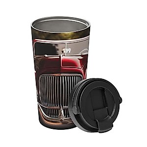 GTKSYNVE Reusable Coffee Mug with Lid and Handle, Classic Car Tumbler for Hot & Cold Drinks 16oz Stainless Steel Insulated Coffee Tumblers Double Wall Vacuum Thermal Cup