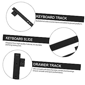 Tofficu 1 Pair Keyboard Rails Plastic Pallet Computer Desk Accessories PC Keyboard Drawer Slides Bearing Keyboard Tray Slide Rail Under Desk Tray Keyboard Rack Computer Drawer Tray Ball