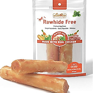 LuvChew Premium Dog Chew Treats Chicken Retriever Rolls for Large Dogs, Rawhide Free, Grain Free, Highly Digestible,Large 7" 2pcs/Pack x 2pack