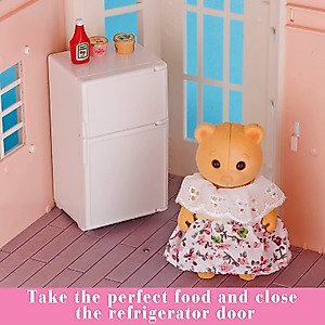 BBnote 16 Pieces Toy Refrigerator, Miniature Dollhouse Accessories for Kids Kitchen, Mini Dollhouse Fridge Pretend Play Appliance for Kids (Refrigerator)