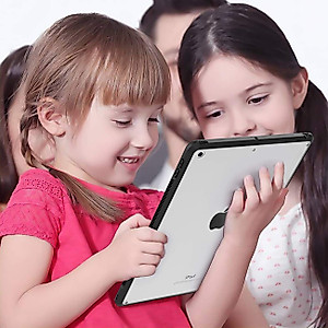 TiMOVO Case for New iPad 9th Generation 2021/8th Gen 2020/7th Gen 2019, Ultra Slim Lightweight Shock Absorbant Flexible TPU Air-Pillow Edge Protective Clear Case for iPad 10.2" case, Black