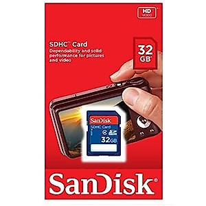 2 Pack SanDisk 32 GB Class 4 SDHC Flash Memory Card Retail works with Moultrie M-990i, A-7i , M-888 Mini, PANORAMIC 150 Game Trail Cameras - With Everything But Stromboli Microfiber Cloth